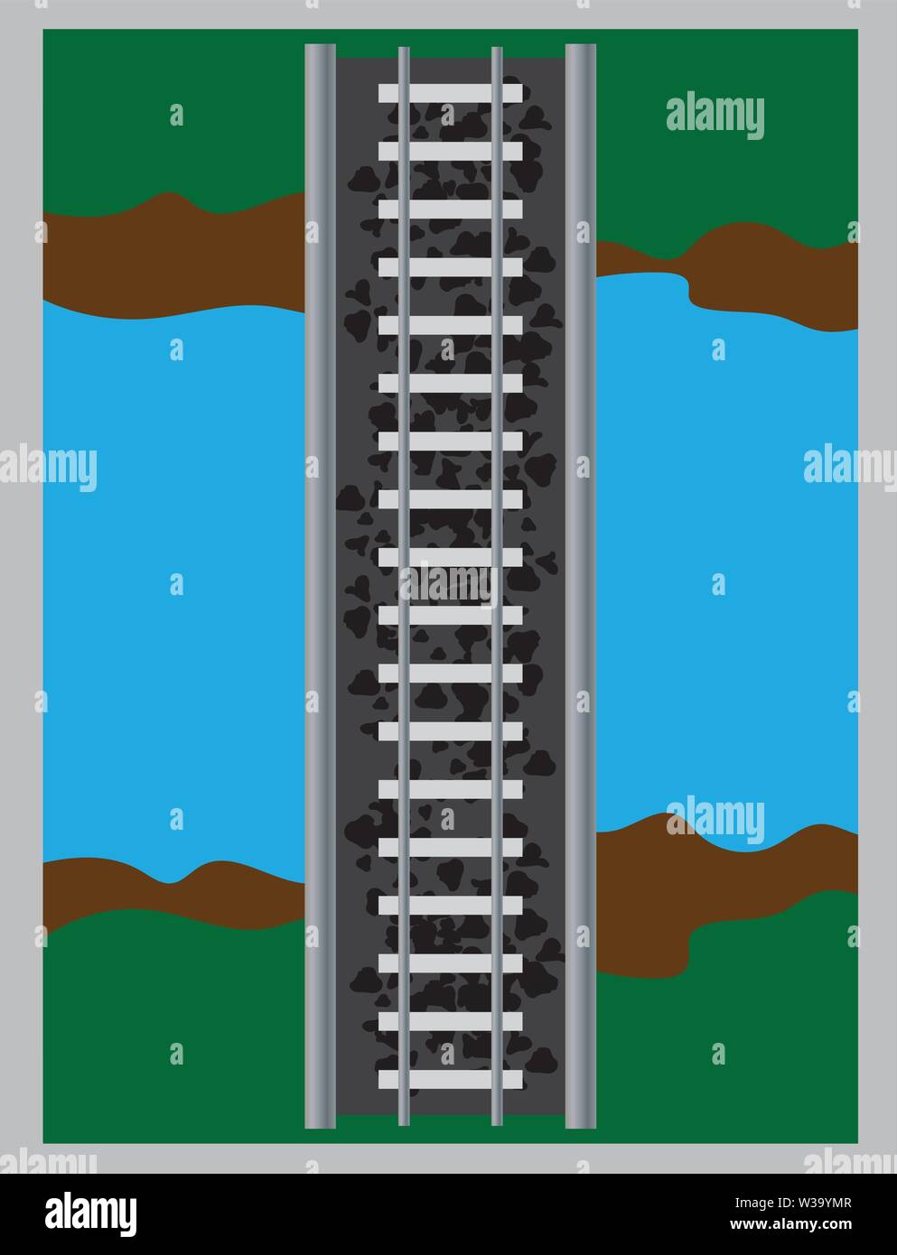 Railroad bridge view Stock Vector Images - Alamy
