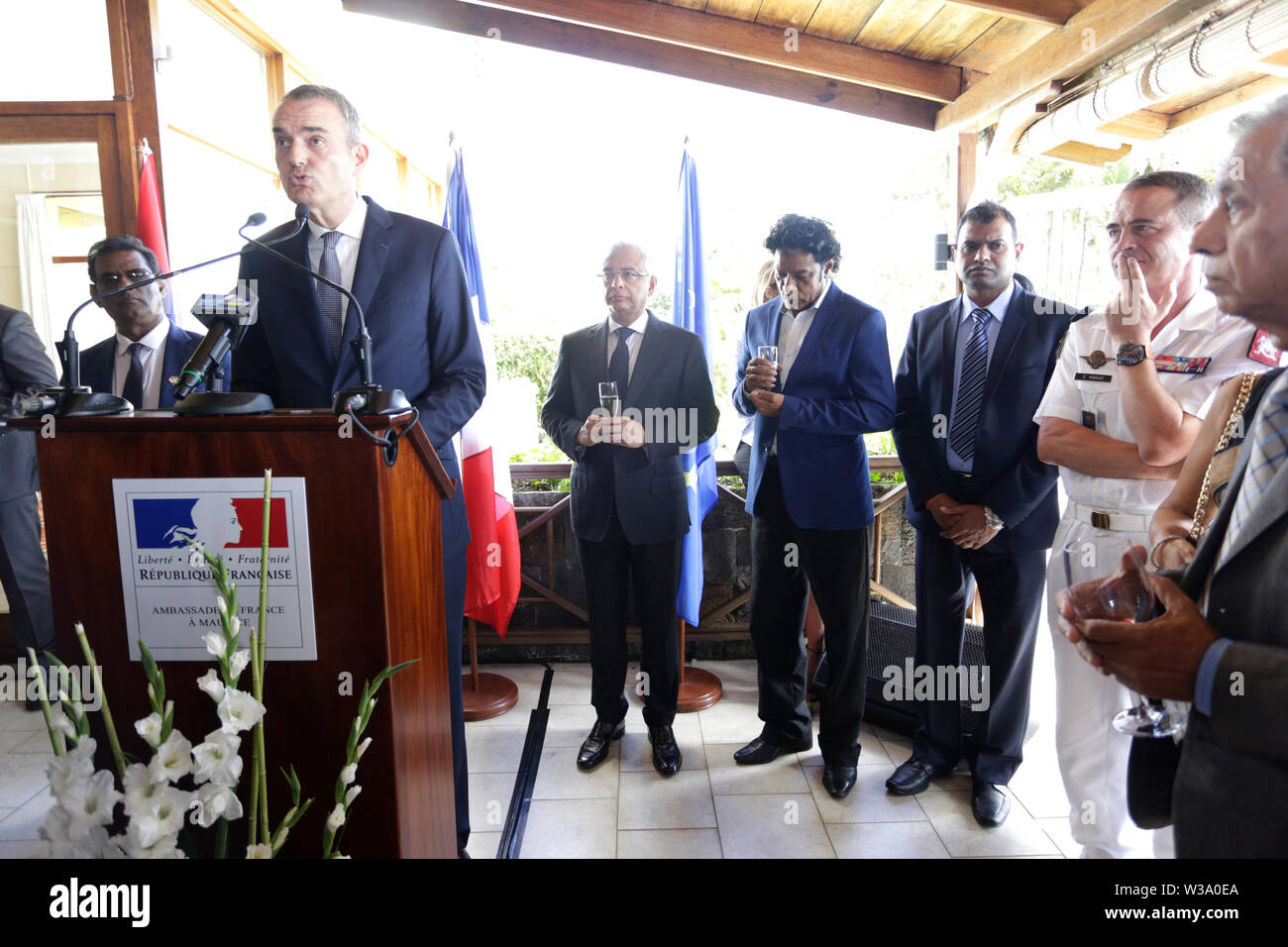 La fete nationale francaise a ete celebree a la residence hi-res stock ...