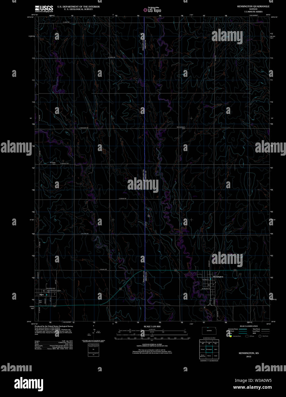 Map of kensington kansas hi-res stock photography and images - Alamy
