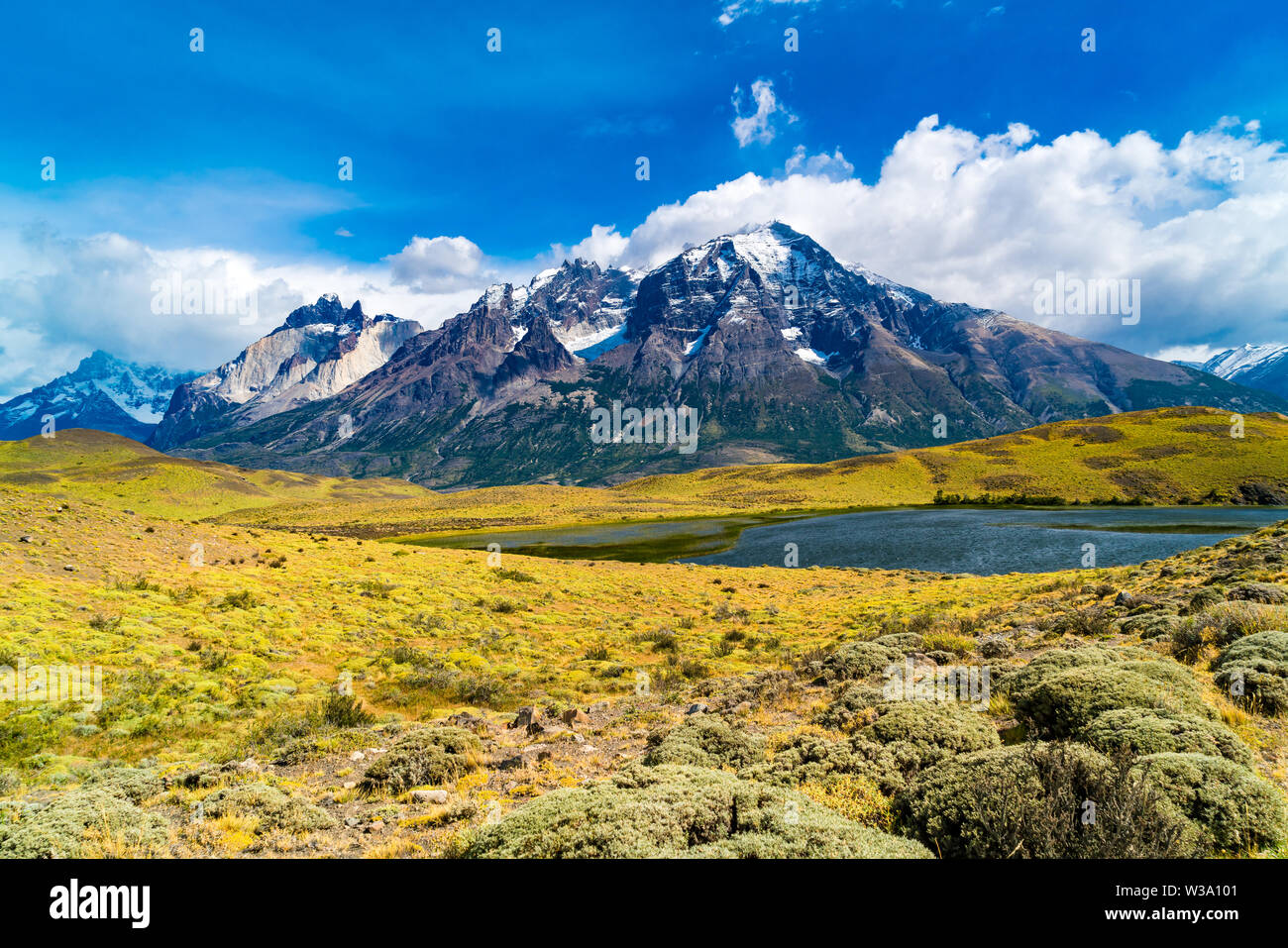 Beautiful view of National Park Torres del Paine in Chilean Patagonia ...
