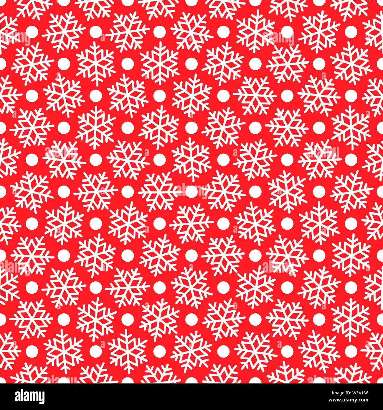 White snowflakes on red for Christmas gift box papper pattern Stock ...