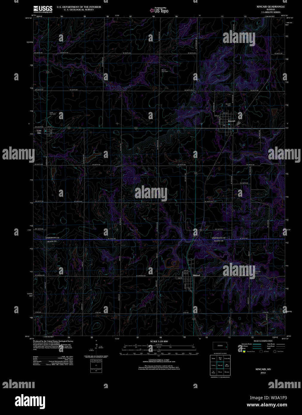 Map of kincaid hi-res stock photography and images - Alamy