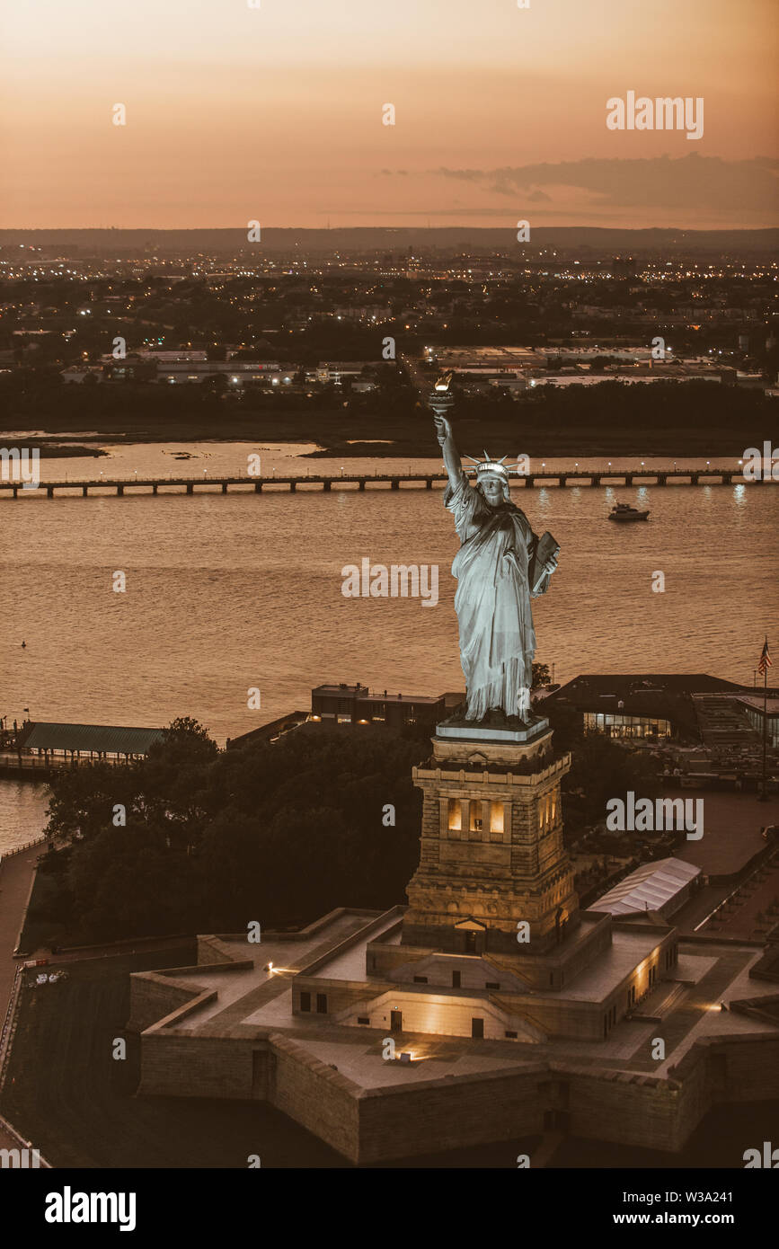 Statue of Liberty from above, New York - View of NY landmarks from ...