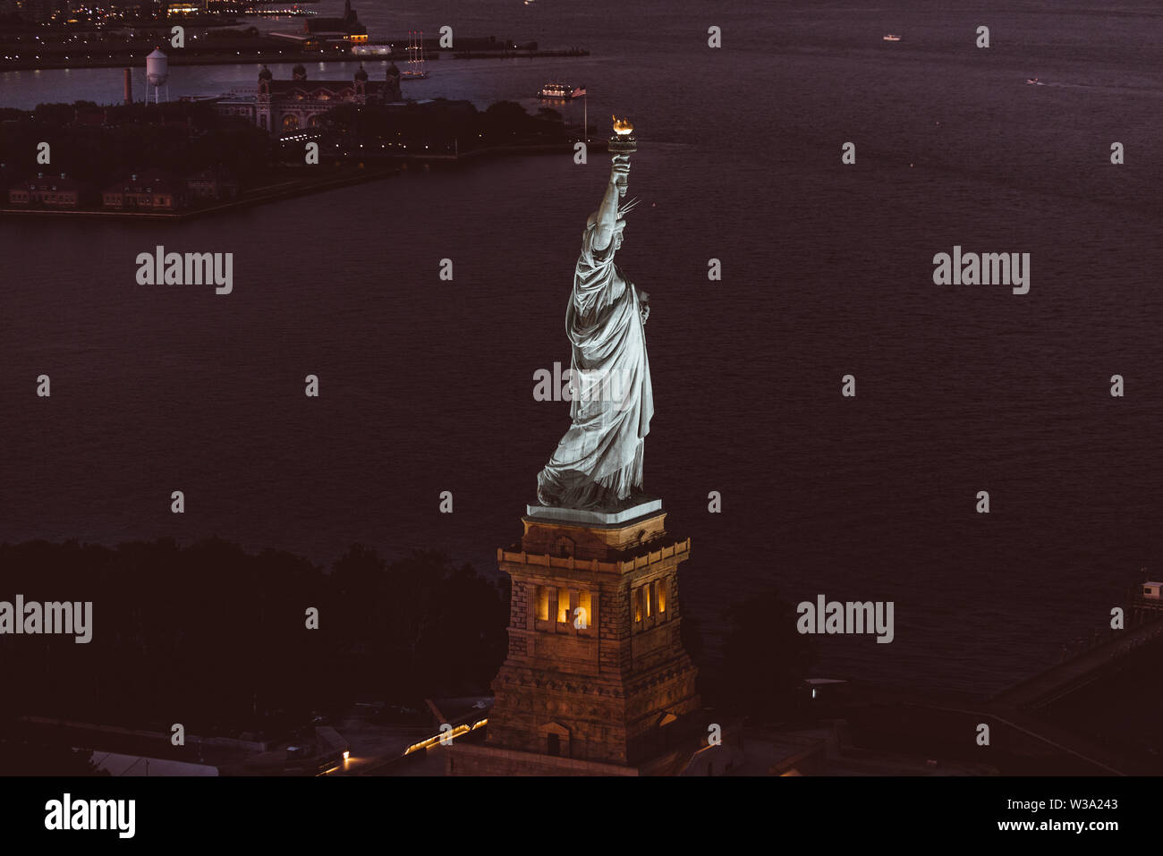 Statue of Liberty from above, New York - View of NY landmarks from ...
