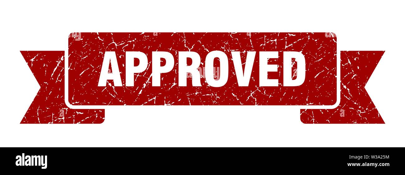approved grunge ribbon. approved sign. approved banner Stock Vector ...
