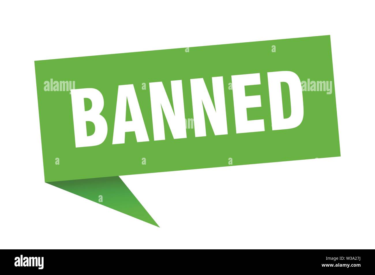 banned speech bubble. banned sign. banned banner Stock Vector Image ...