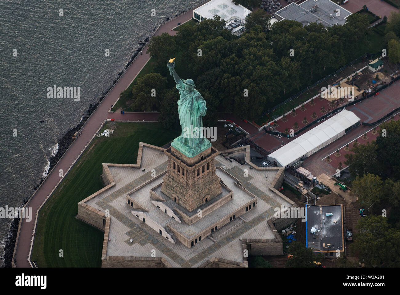 Statue of Liberty from above, New York - View of NY landmarks from ...
