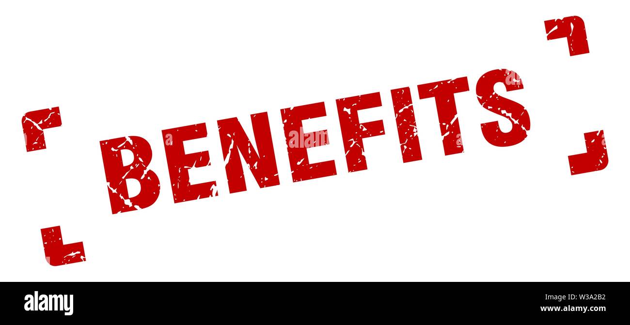 benefits stamp. benefits square grunge sign. benefits Stock Vector ...