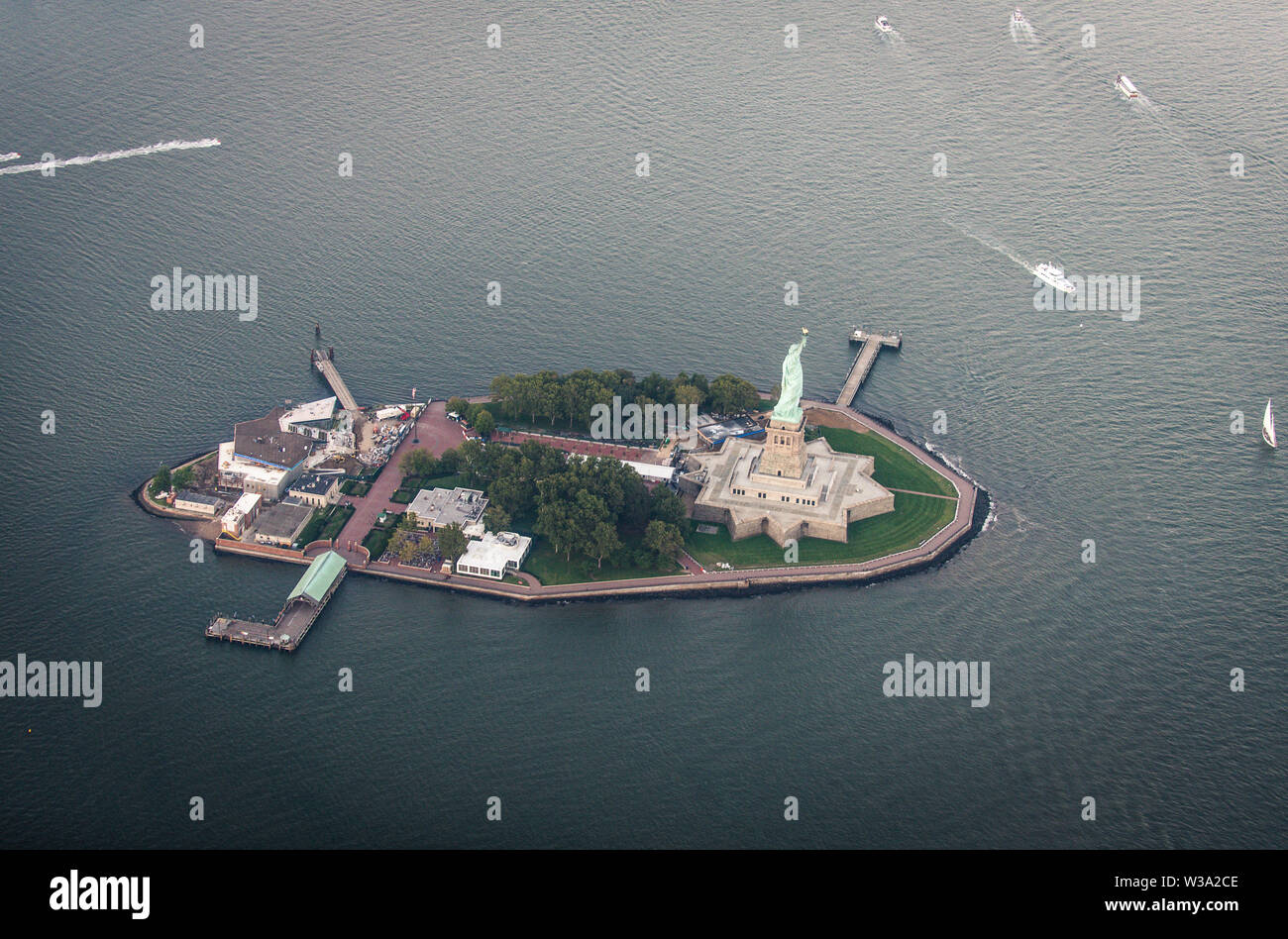 Statue of Liberty from above, New York - View of NY landmarks from ...