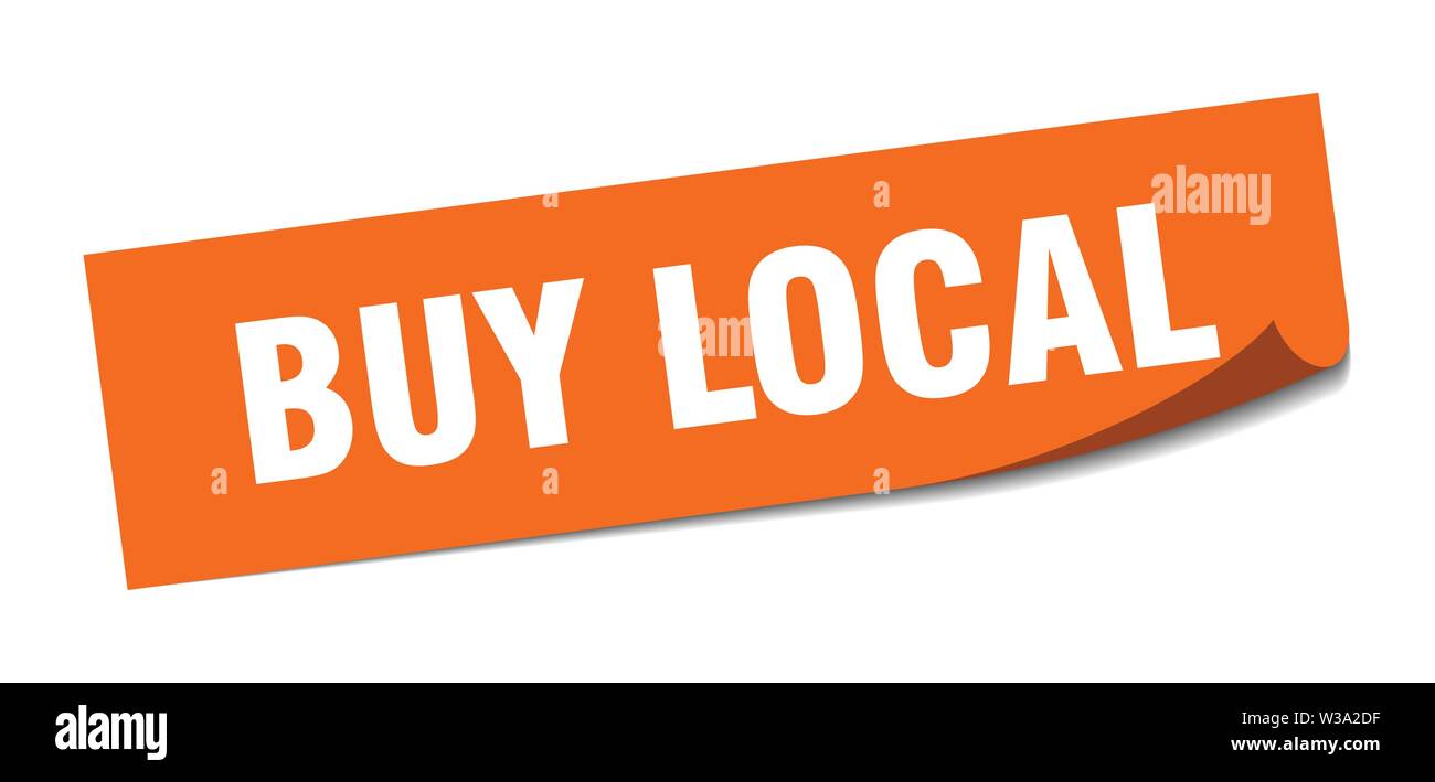 Buy local label orange Stock Vector Images - Alamy