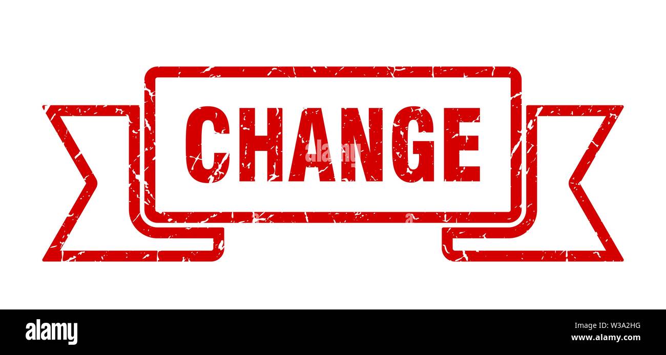 change grunge ribbon. change sign. change banner Stock Vector Image ...