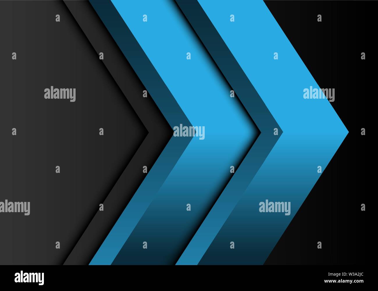 Abstract blue double arrow direction on grey blank space design modern ...