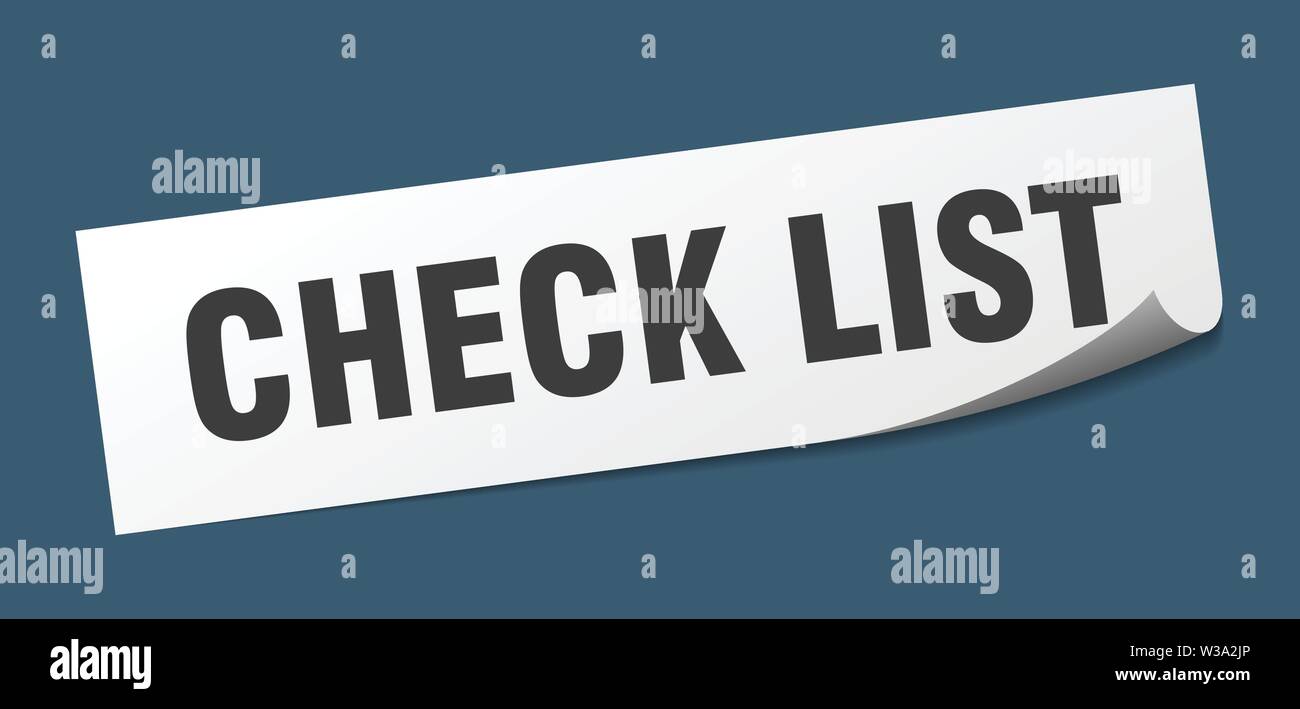 check list sticker. check list square isolated sign. check list Stock ...
