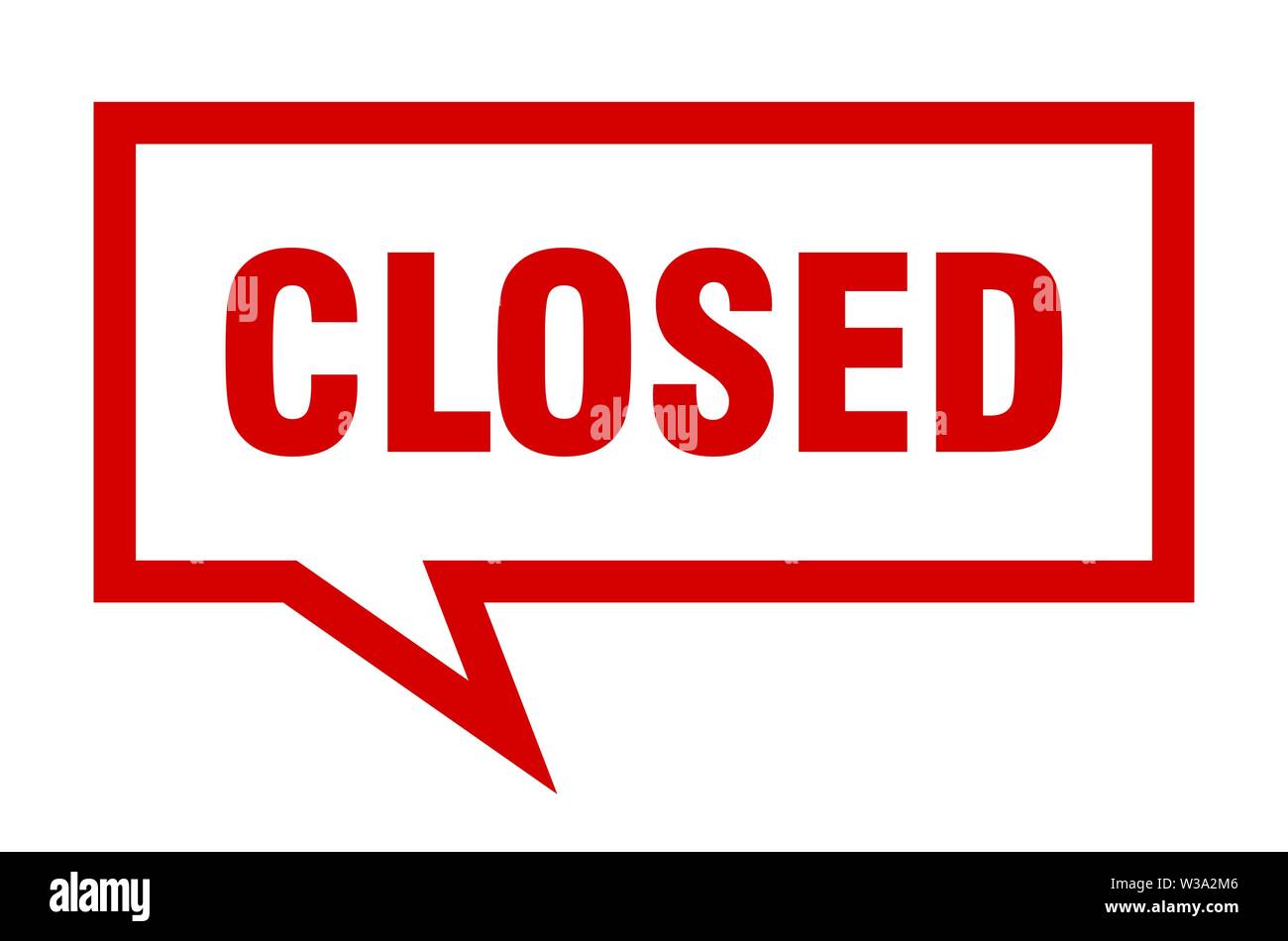 closed sign. closed square speech bubble. closed Stock Vector Image ...