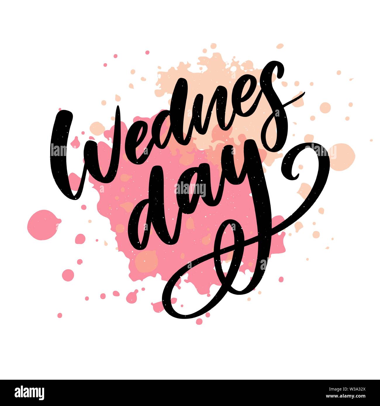 Wednesday words. Quote design. Hand drawn ink lettering. Sticker for ...