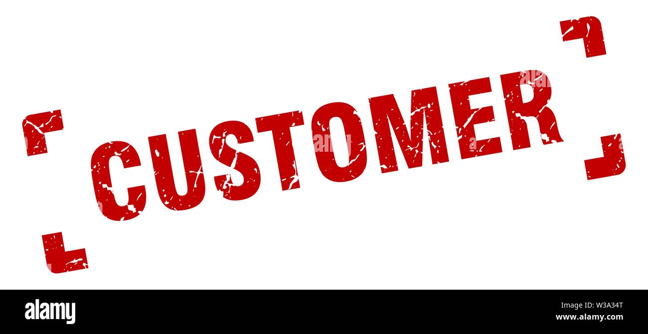 customer stamp. customer square grunge sign. customer Stock Vector ...