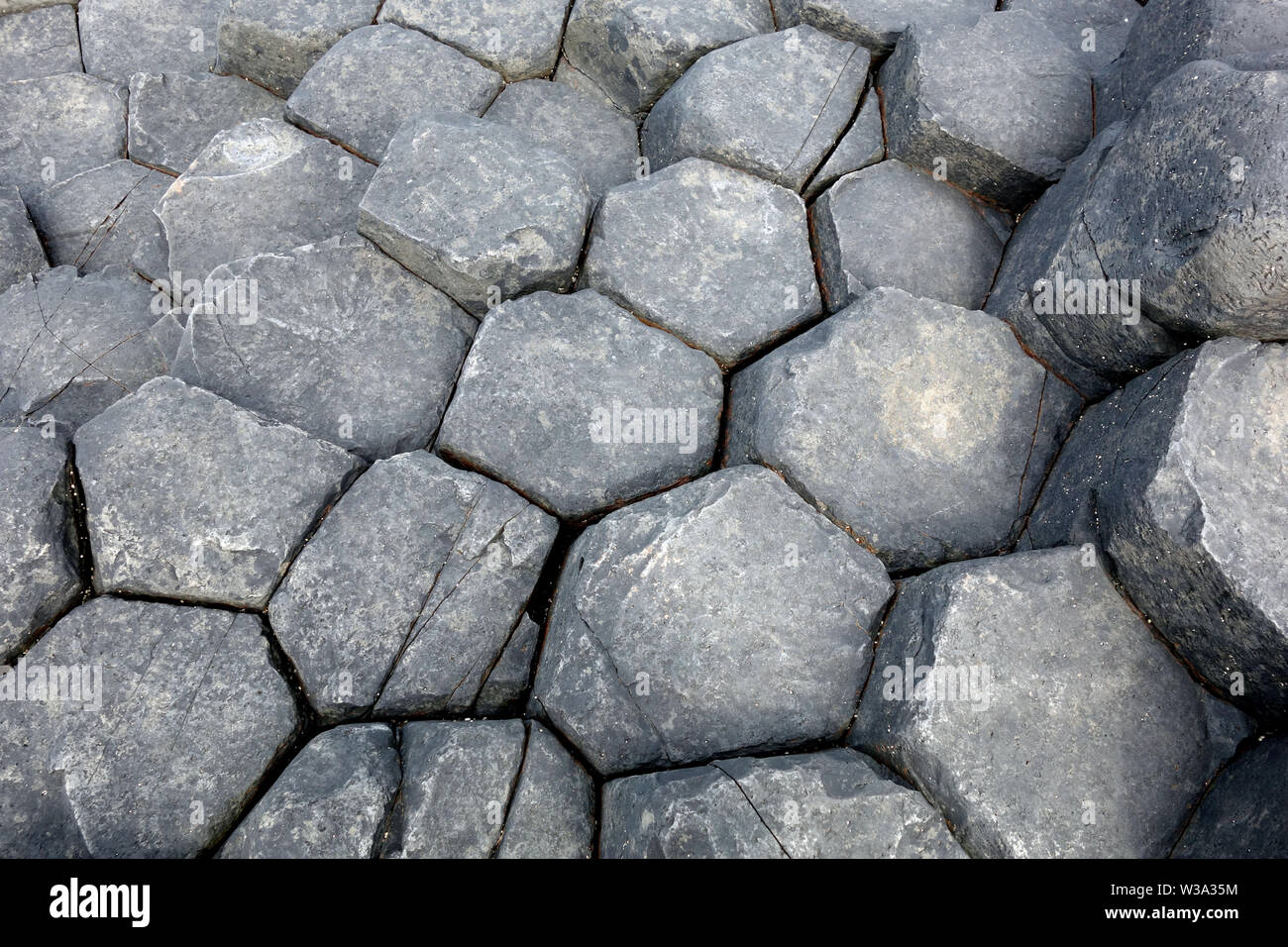 The Tops of Black Hexagonal Interlocking Basalt Columns on the Giant's ...