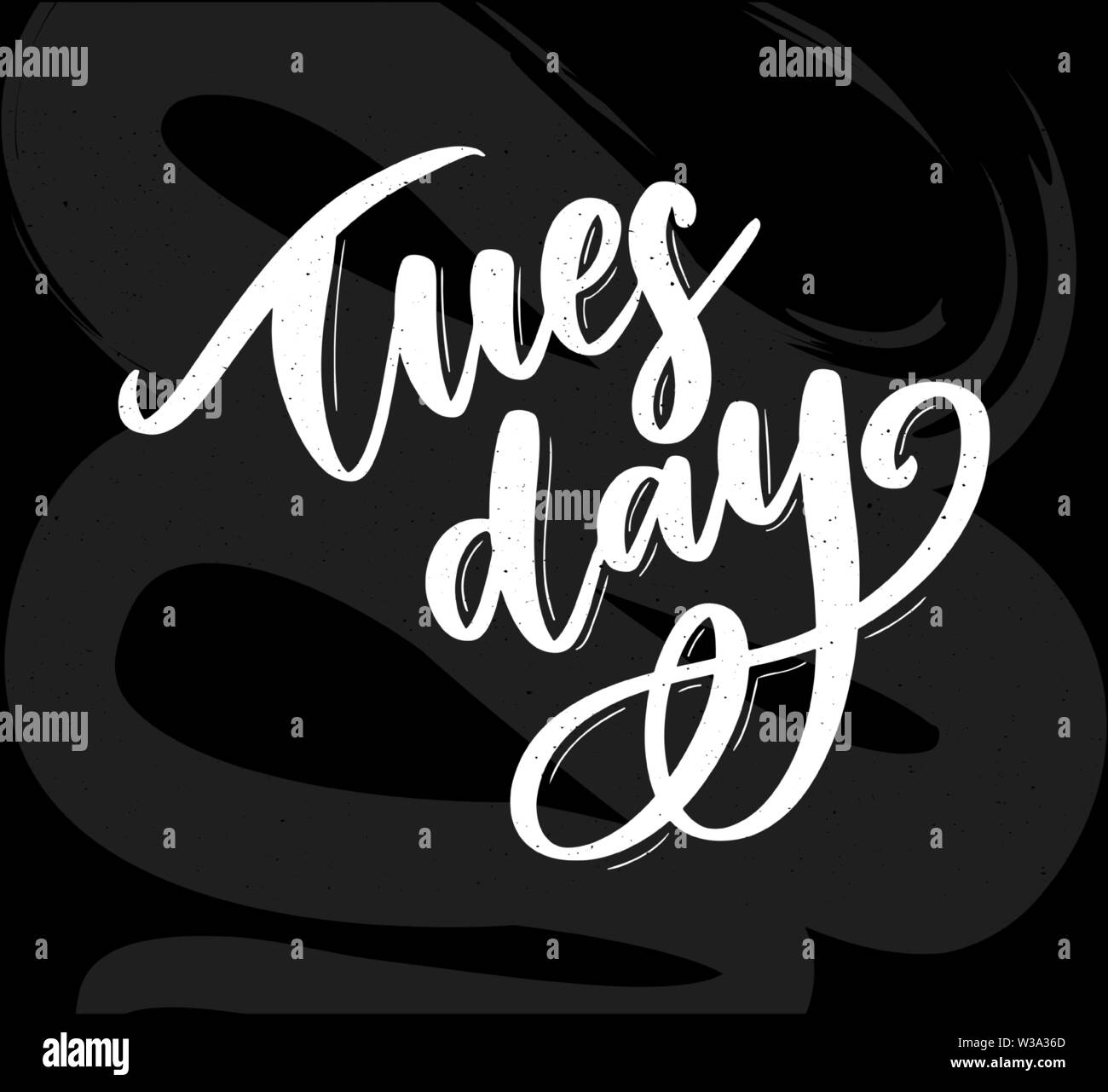 Hello Tuesday words. Quote design. Hand drawn ink lettering. Sticker ...