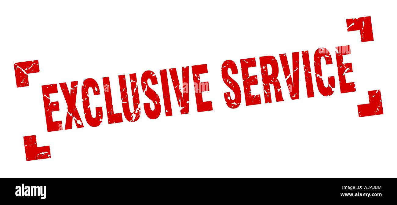 exclusive service stamp. exclusive service square grunge sign ...