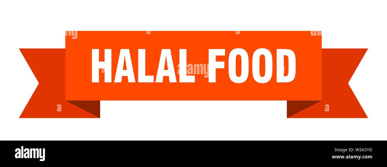 halal food ribbon. halal food isolated sign. halal food banner Stock ...