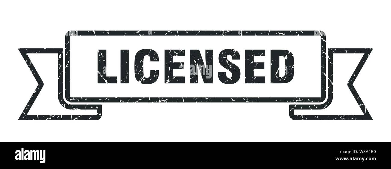 licensed grunge ribbon. licensed sign. licensed banner Stock Vector ...