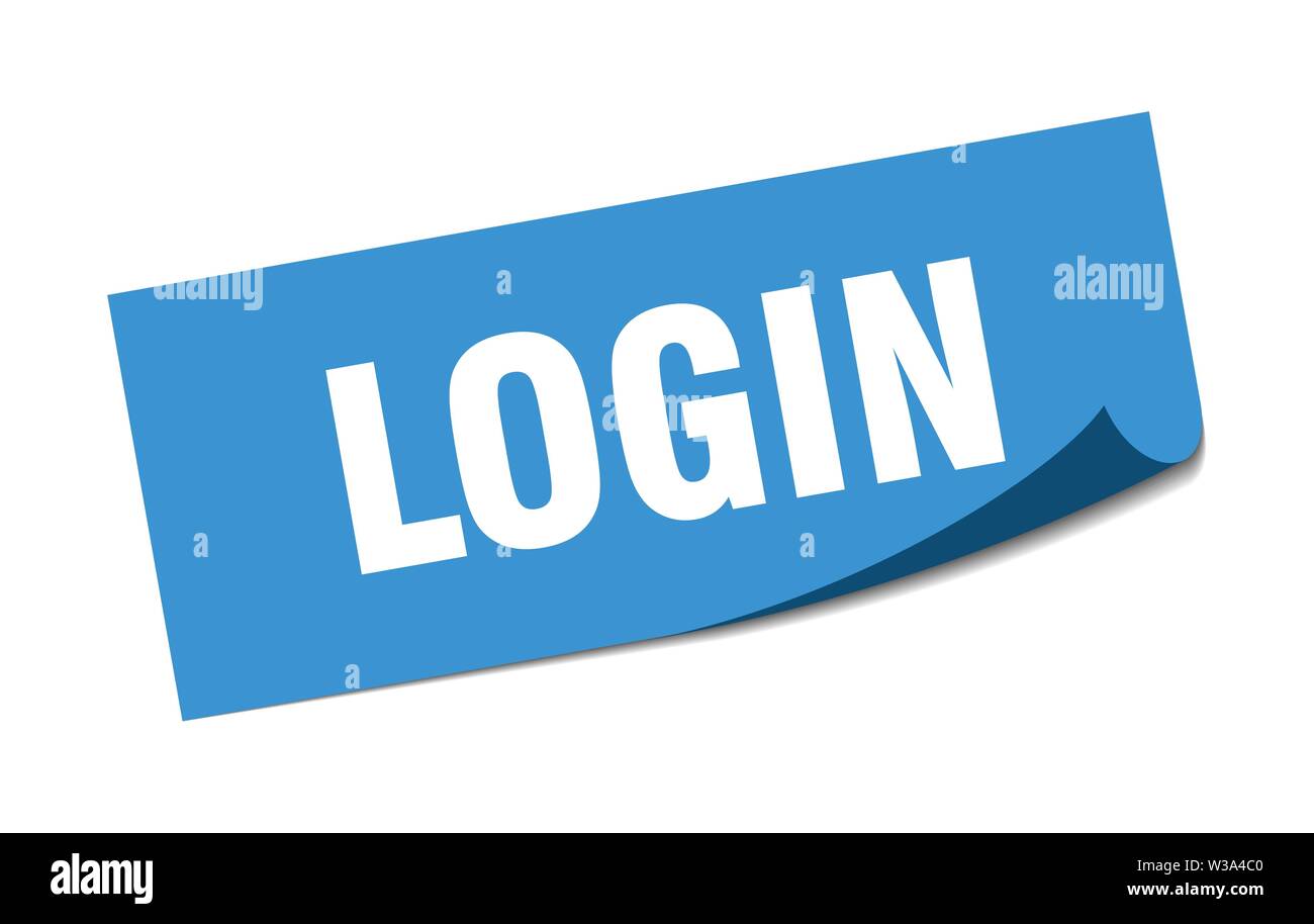 login sticker. login square isolated sign. login Stock Vector Image ...