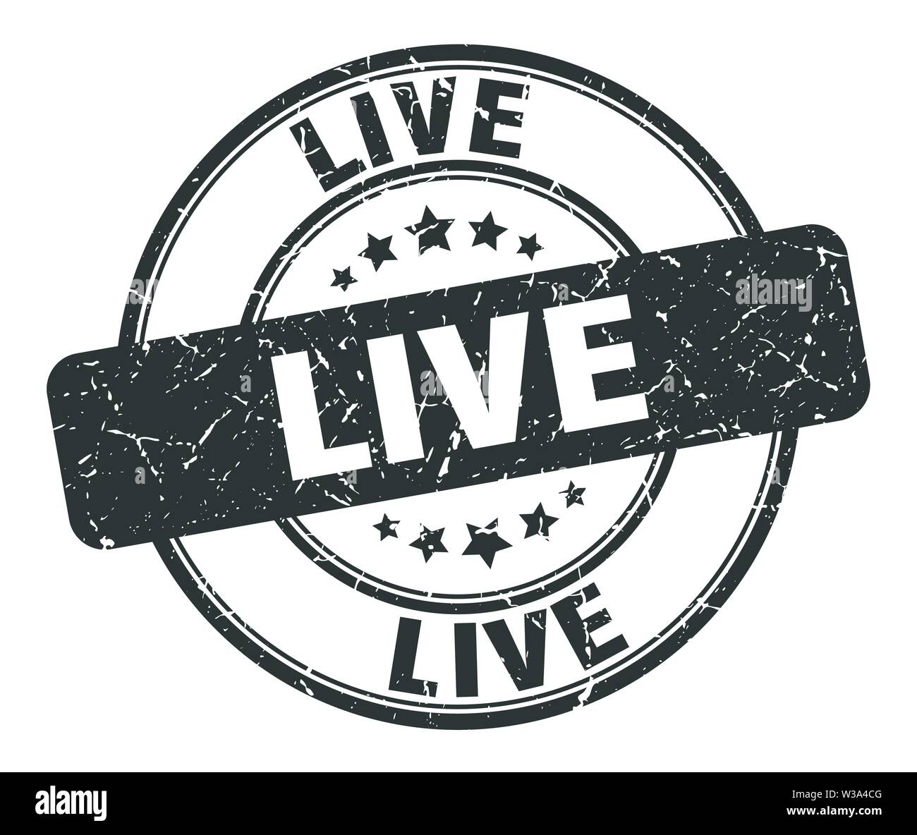 Live stamp sign seal Black and White Stock Photos & Images - Alamy