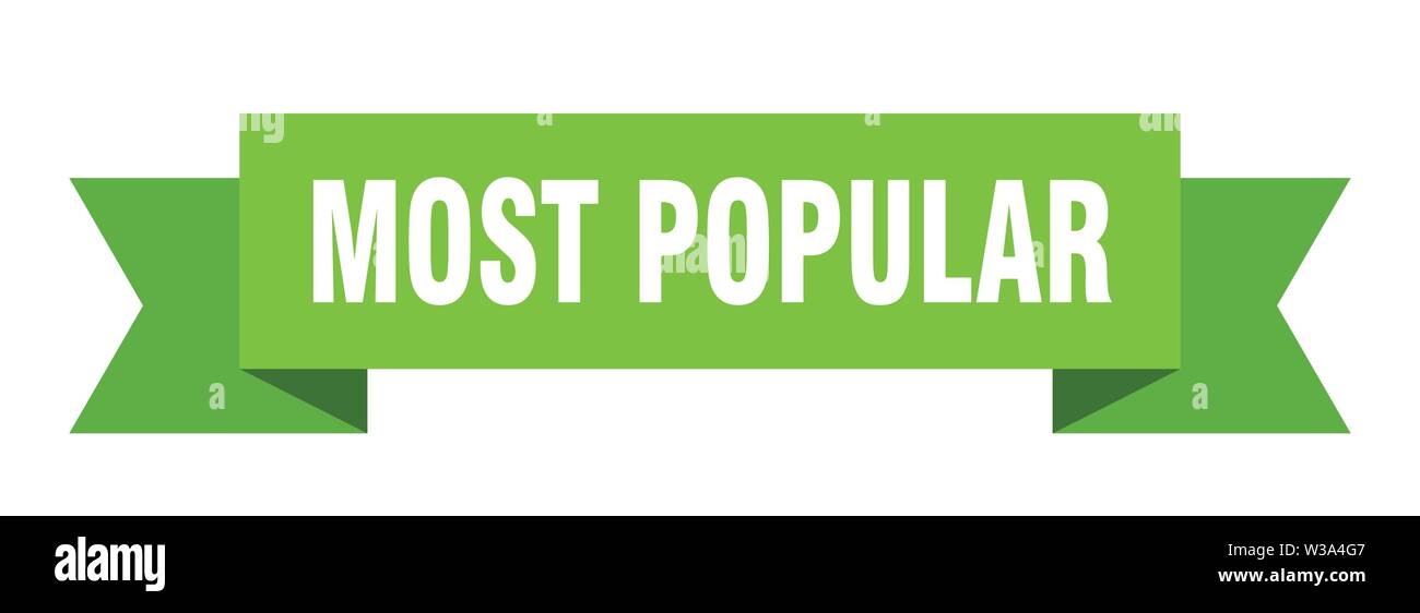 most popular ribbon. most popular isolated sign. most popular banner ...