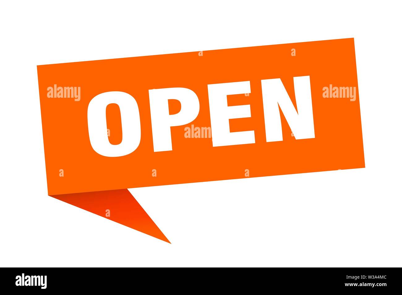 open speech bubble. open sign. open banner Stock Vector Image & Art - Alamy
