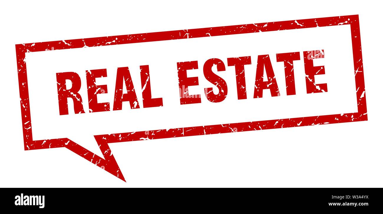 real estate sign. real estate square speech bubble. real estate Stock ...