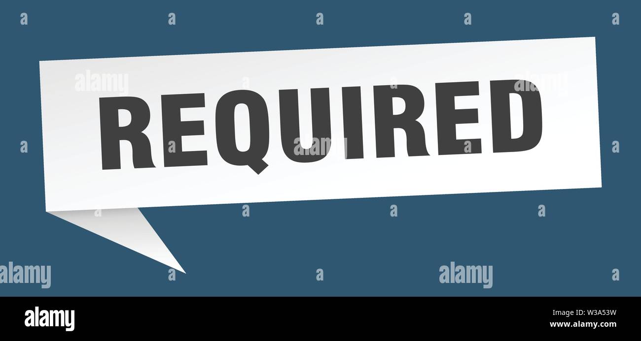 required speech bubble. required sign. required banner Stock Vector ...