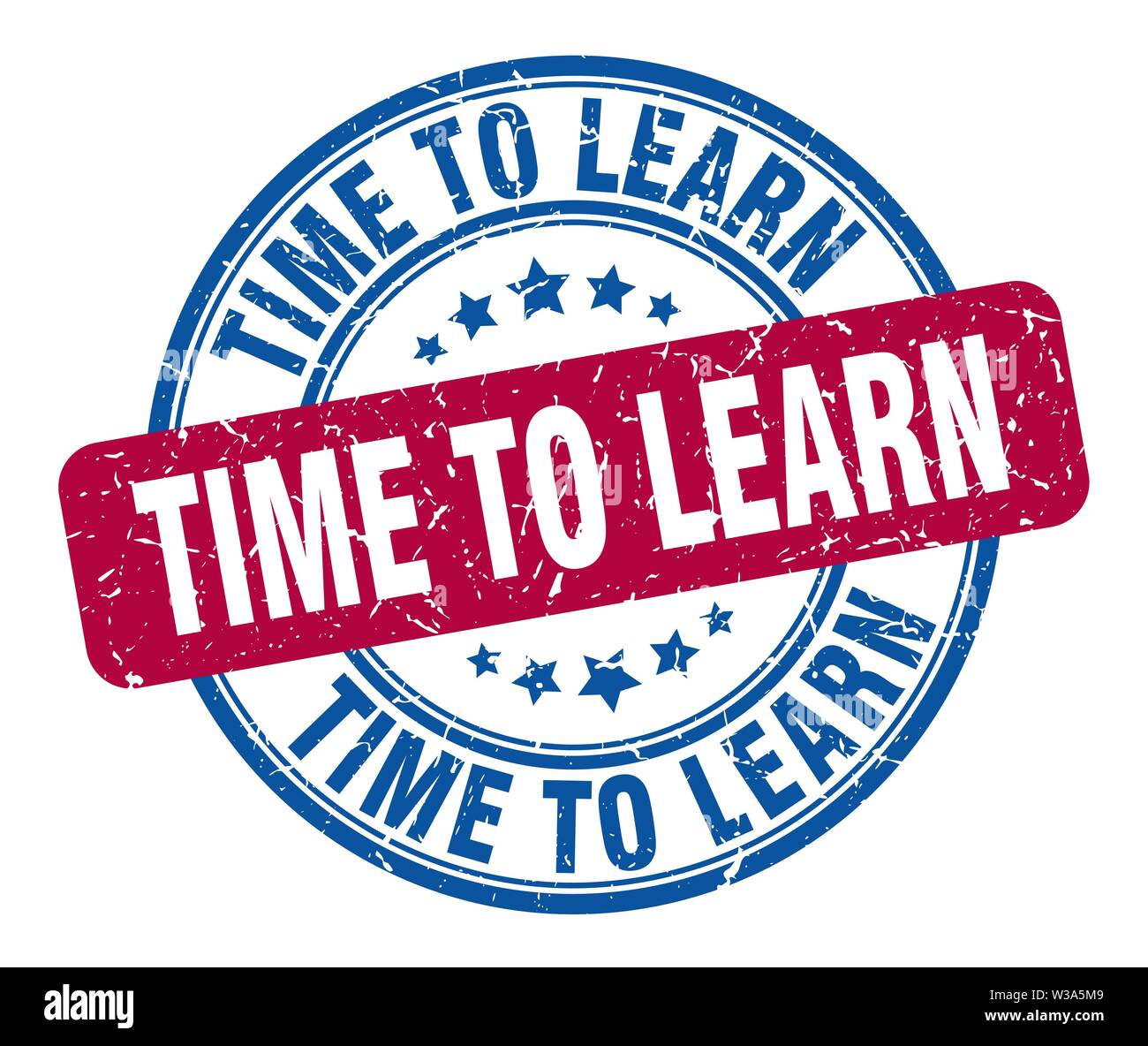 Time learn blue round hi-res stock photography and images - Alamy