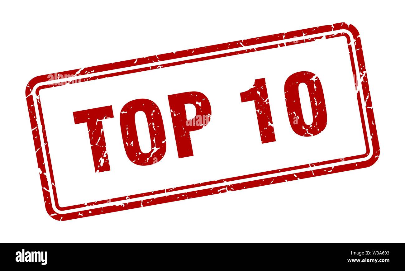 top 10 stamp. top 10 square grunge sign. top 10 Stock Vector Image ...