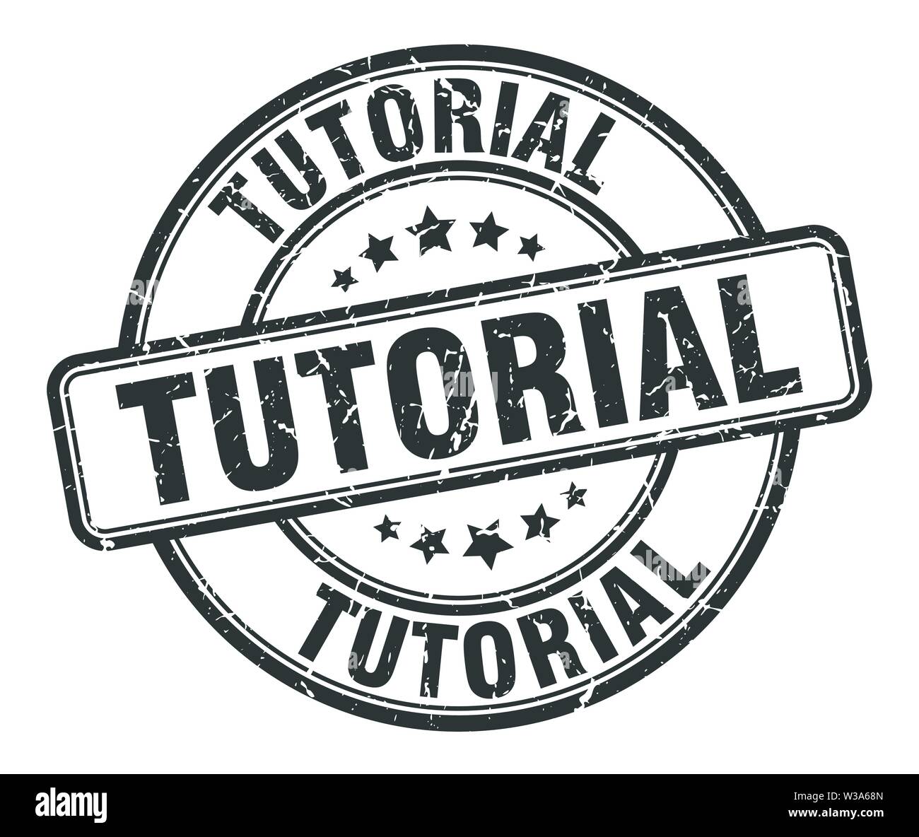 tutorial stamp. tutorial round grunge sign. tutorial Stock Vector Image ...