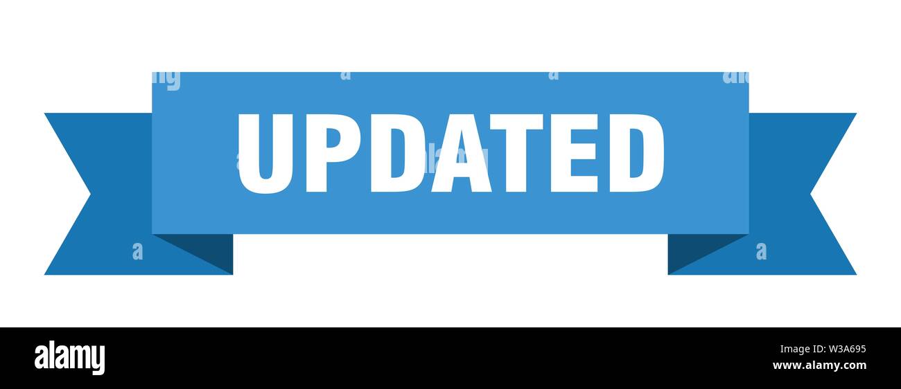 updated ribbon. updated isolated sign. updated banner Stock Vector ...