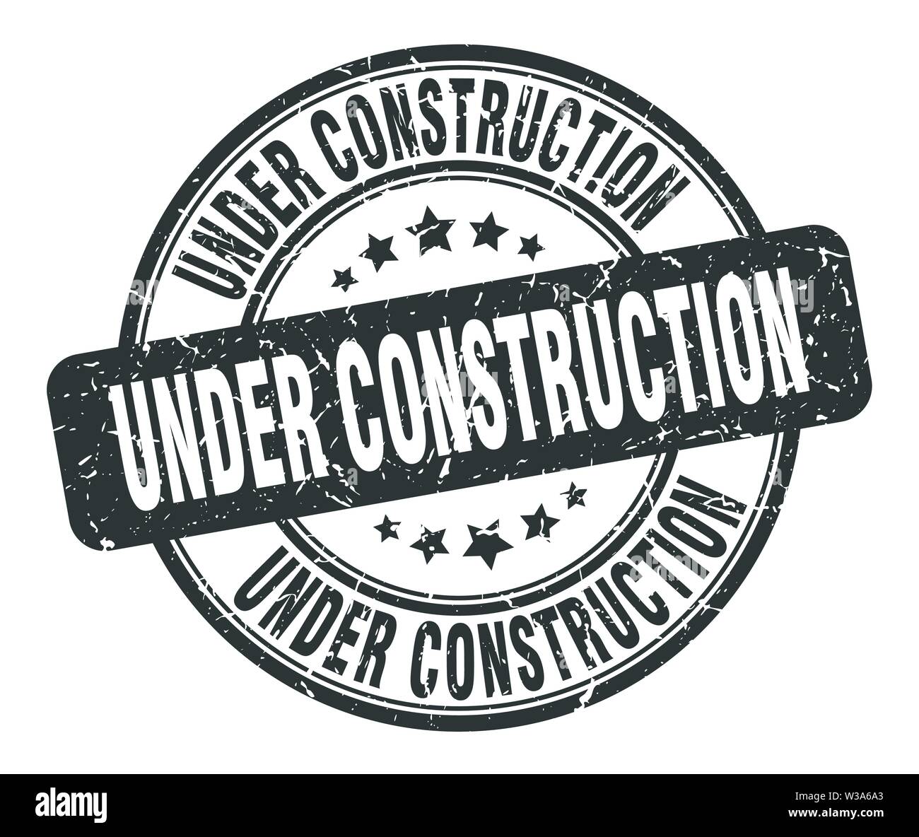 under construction stamp. under construction round grunge sign. under ...