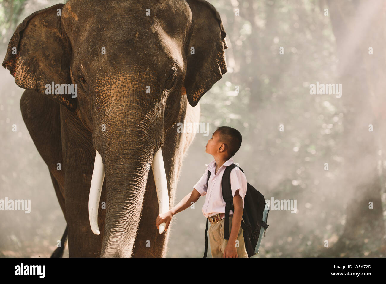 Riding to school thailand hi-res stock photography and images - Alamy