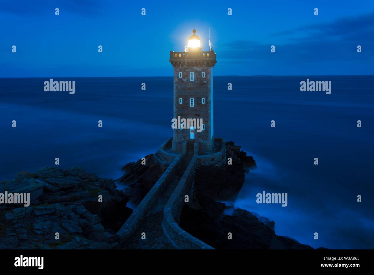 Kermorvan lighthouse, Le Conquet, most western part of France, Bretagne ...