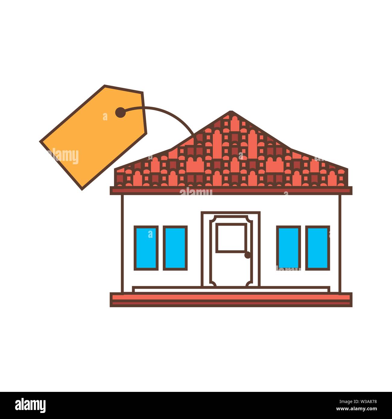 beautiful house with price tag hanging vector illustration design Stock ...