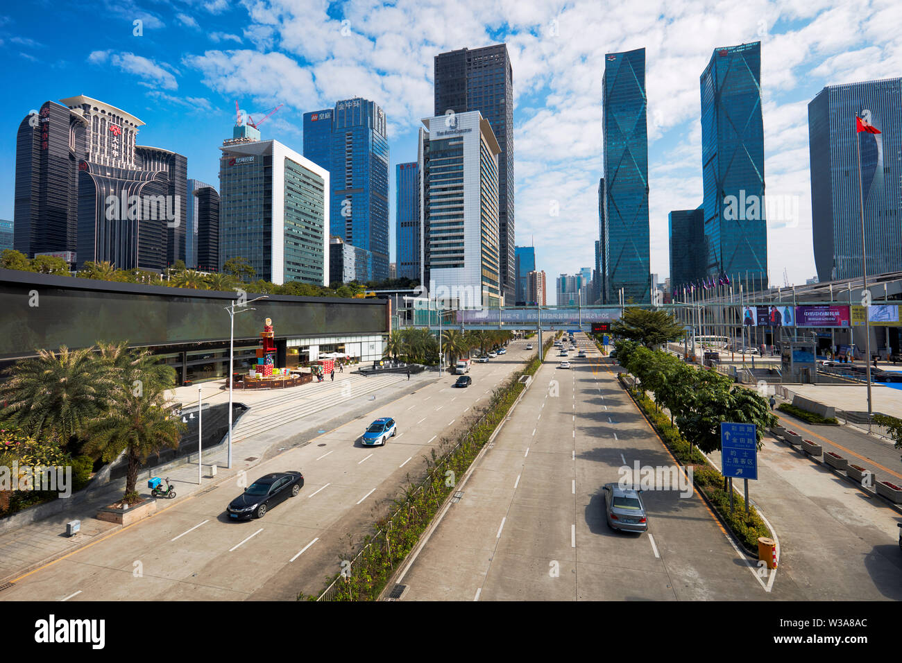 High-rise buildings in Futian Central Business District (CBD). Shenzhen ...