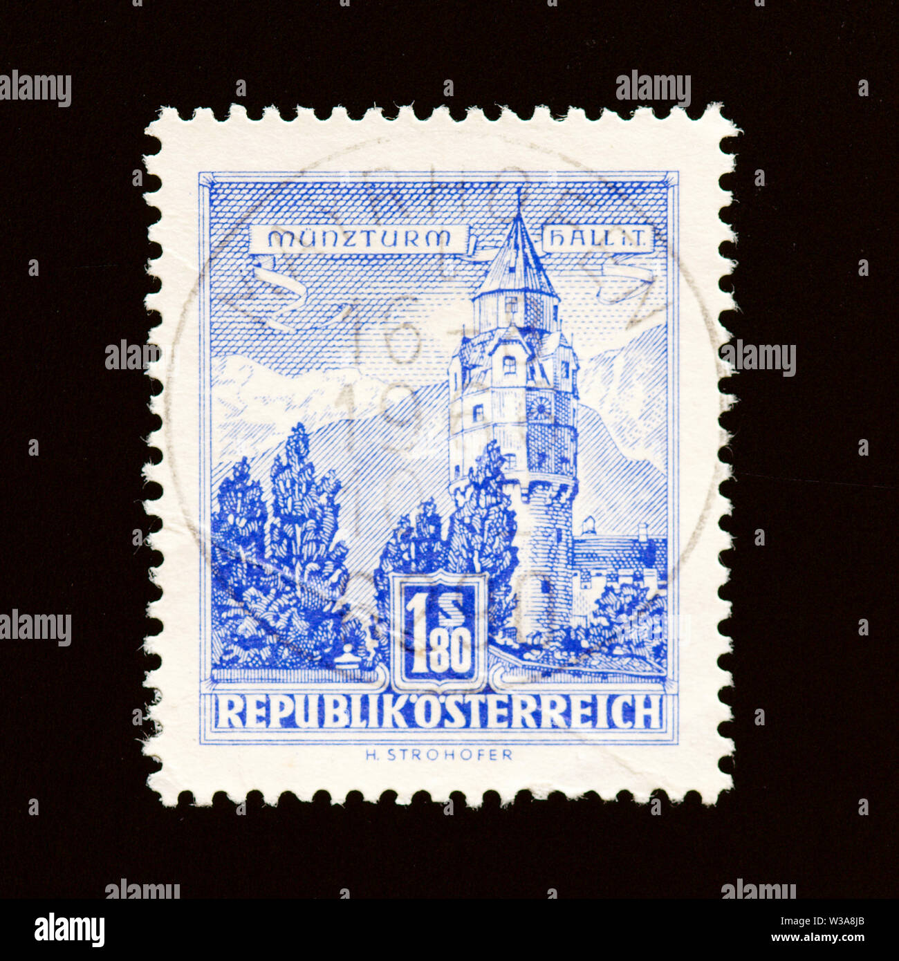 Austria Postage Stamp - Munzturm Stock Photo - Alamy