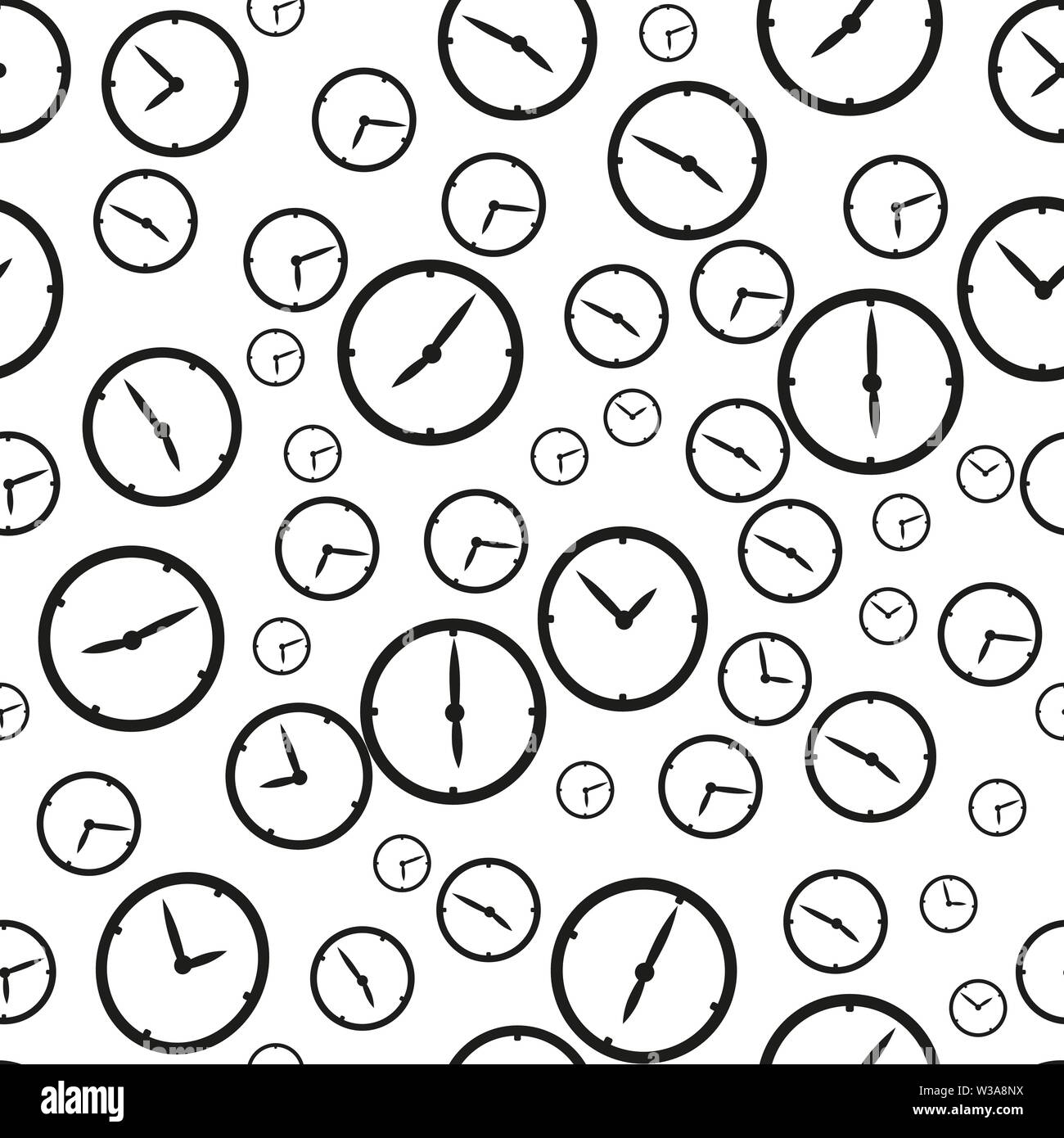 Clock timer seamless pattern background. Business flat vector ...