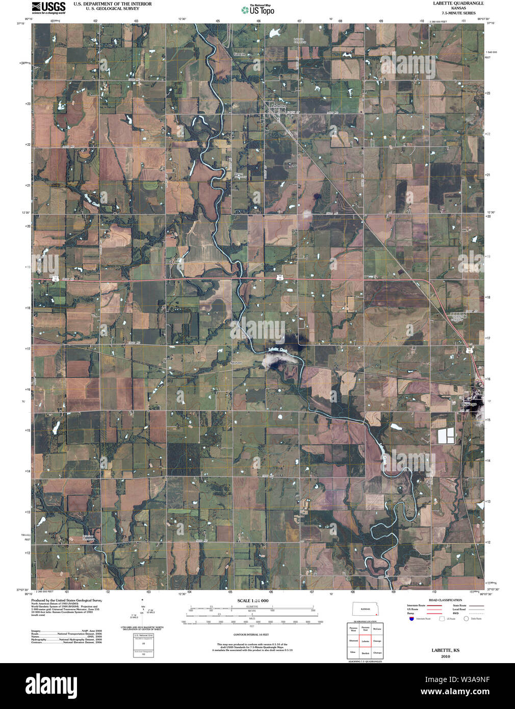 Labette map hi-res stock photography and images - Alamy