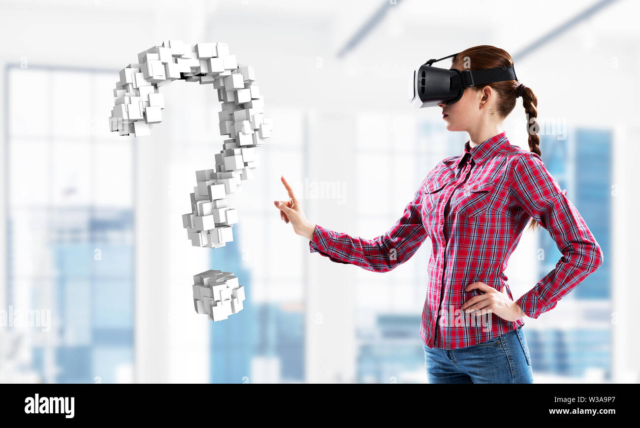 Helmet woman question mark hi-res stock photography and images - Alamy