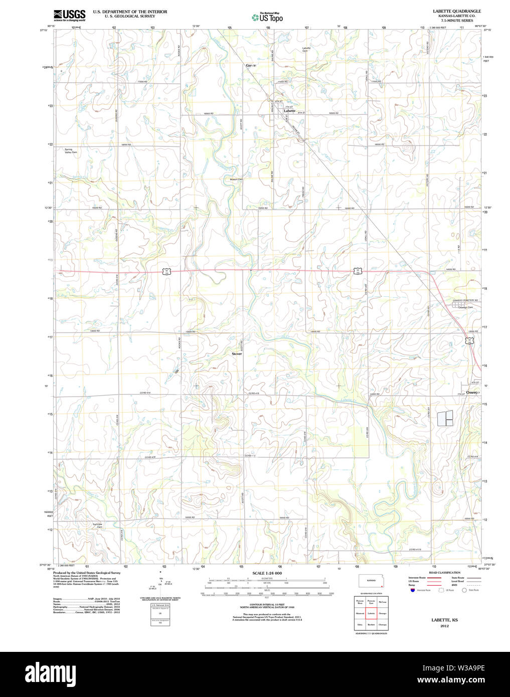 Map of labette hi-res stock photography and images - Alamy