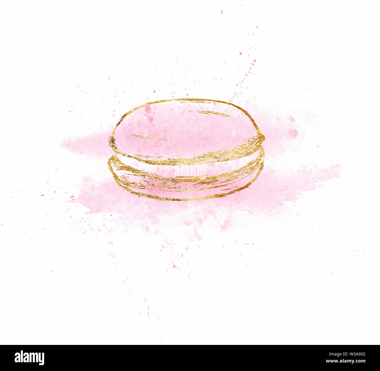 Watercolor Macaroon Cake illustration isolated on white background ...