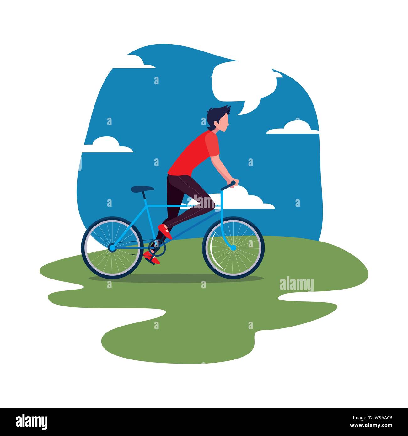 Motion guy riding bicycle Stock Vector Images - Alamy