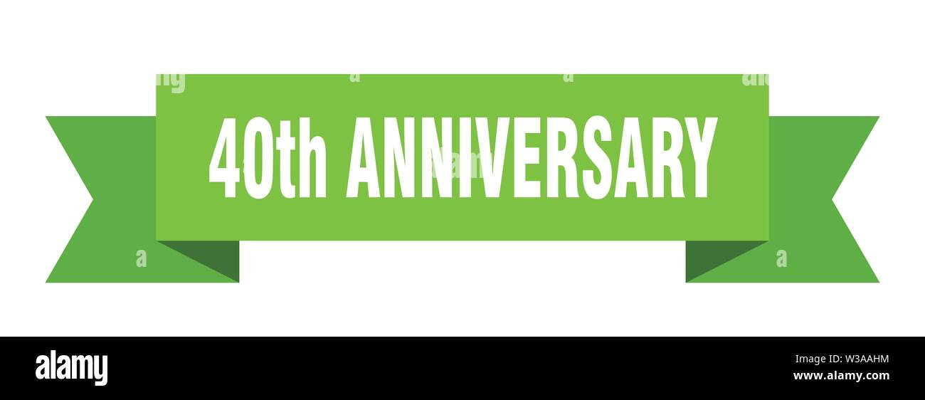 40th anniversary ribbon. 40th anniversary isolated sign. 40th ...