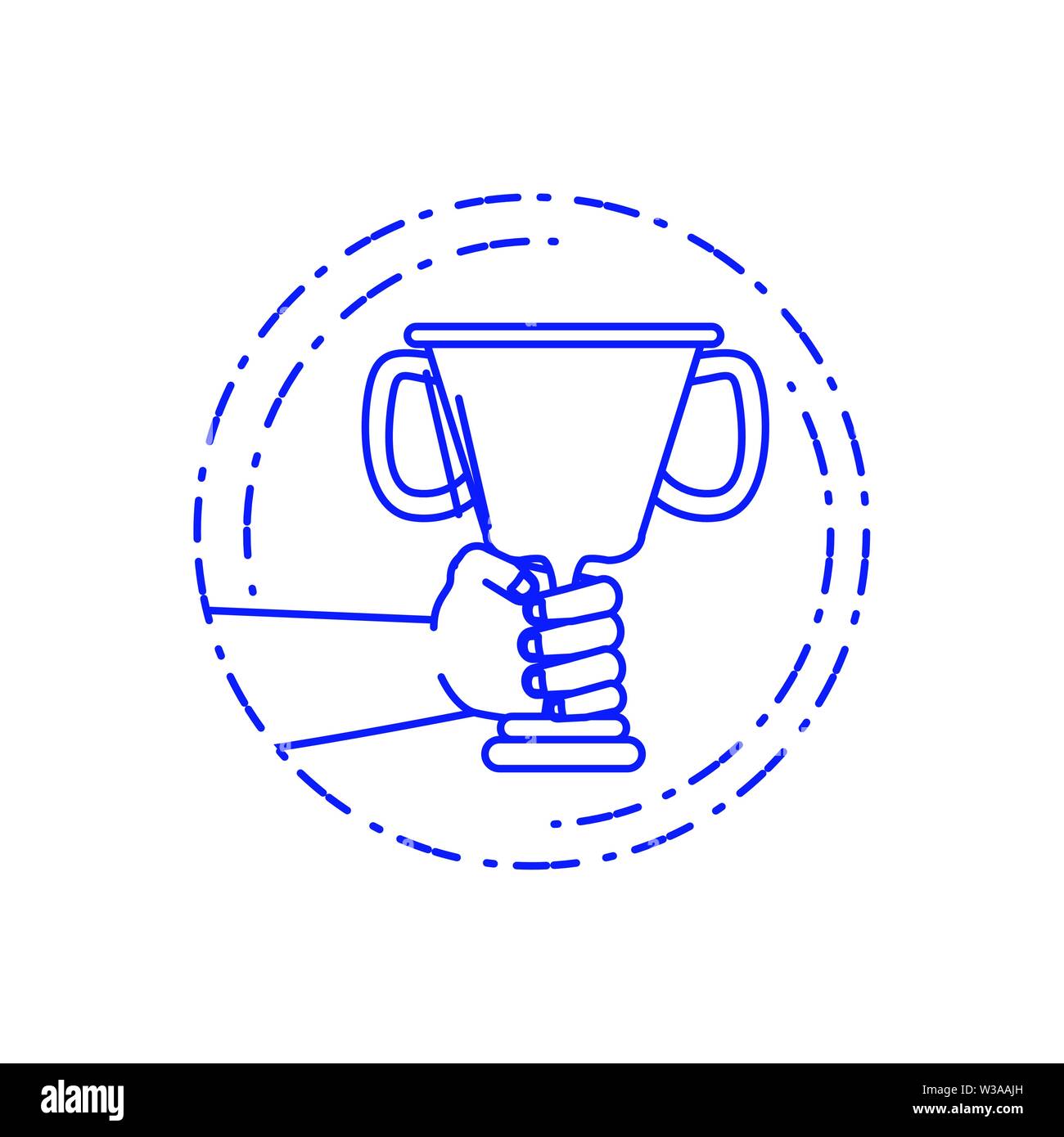 winner hands with trophy cup award vector illustration design Stock ...