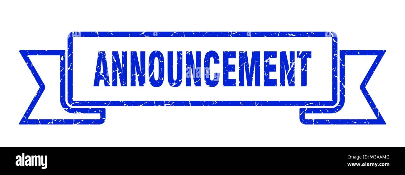 announcement grunge ribbon. announcement sign. announcement banner ...